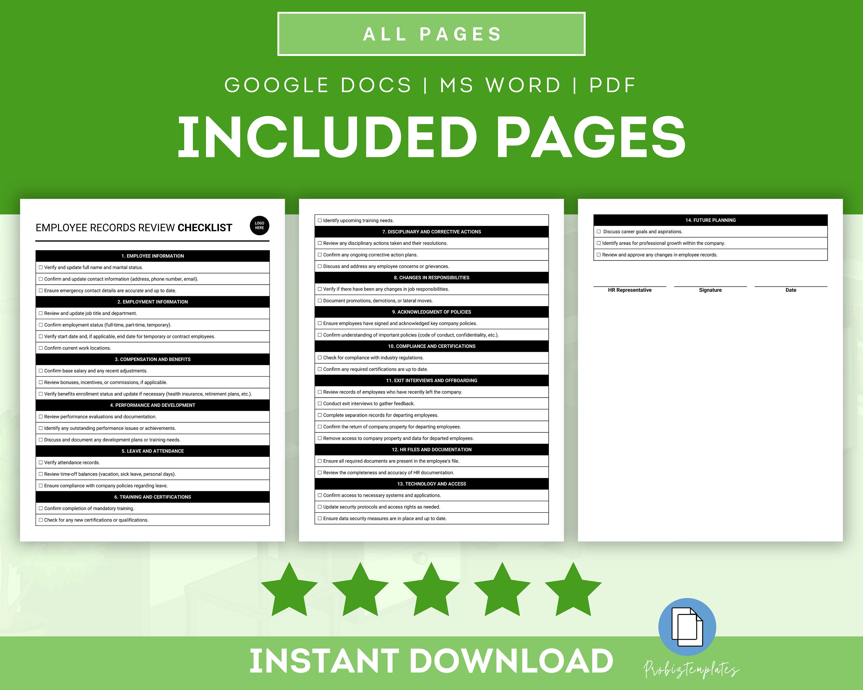 Employee Records Review Checklist, HR Records Cleanup, Employee Records ...