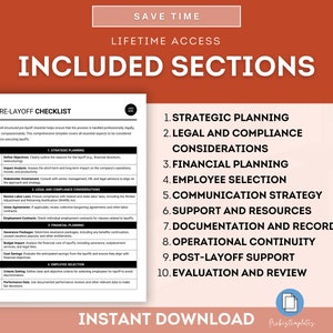 Pre-layoff Checklist Template, Employee Layoff Preparation, Layoff ...