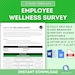 Employee Wellness Survey Template, Workplace Well-being Survey, Staff ...