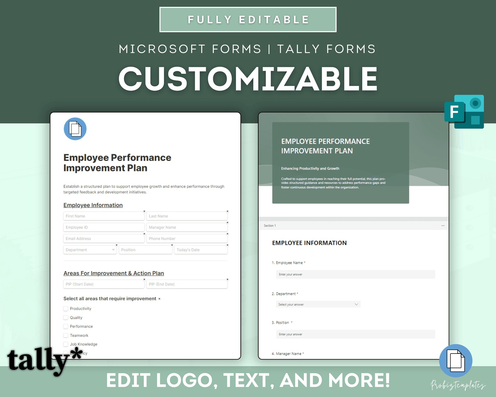 Employee Performance Improvement Plan Online Form, PIP Template ...