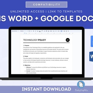 Technology Policy Template, Company Technology Guidelines, IT Usage ...