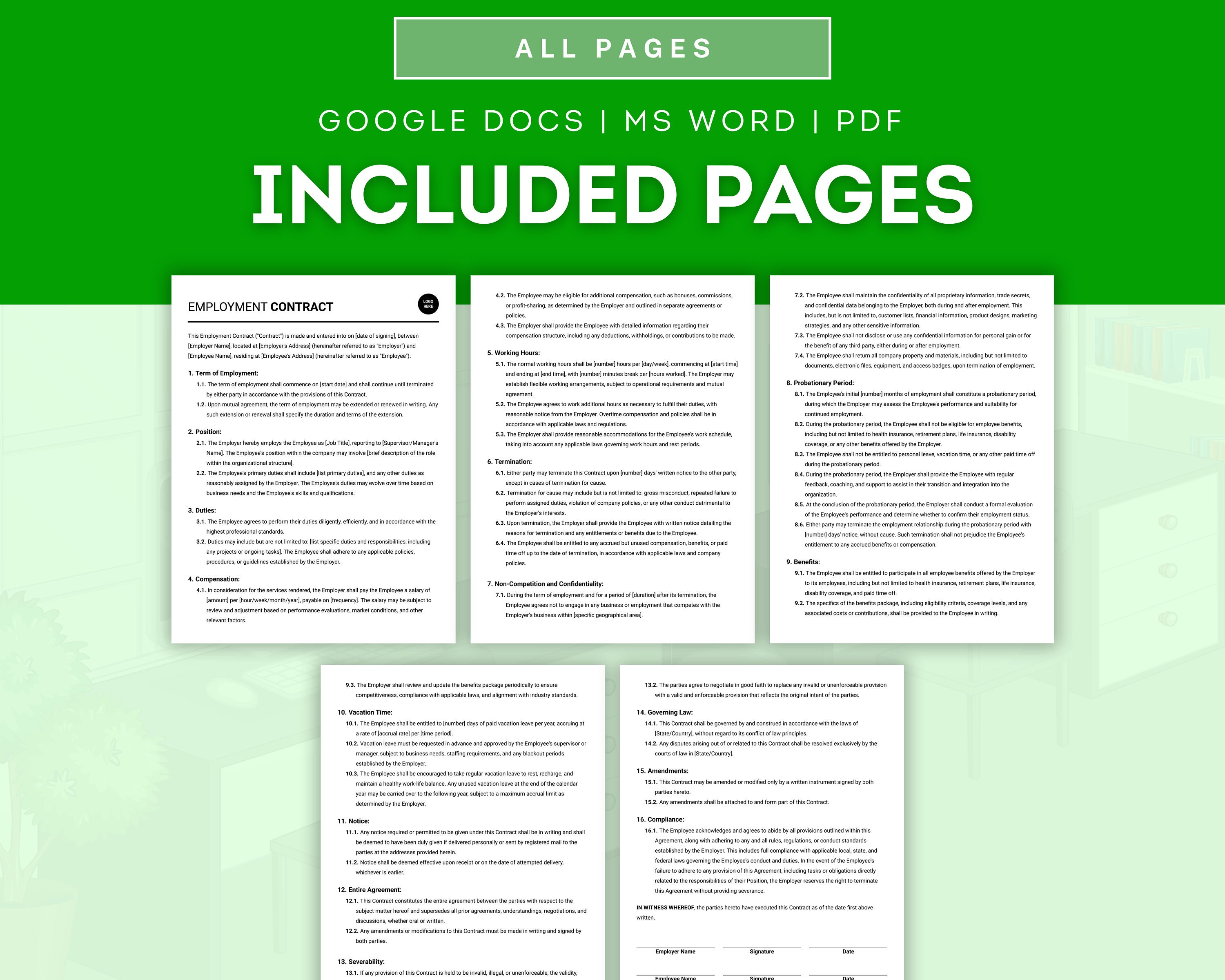 Employment Contract Template Employment Agreement Outline Basic