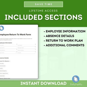 Employee Return to Work Form Online Form, Back-to-work Form, Return-to ...