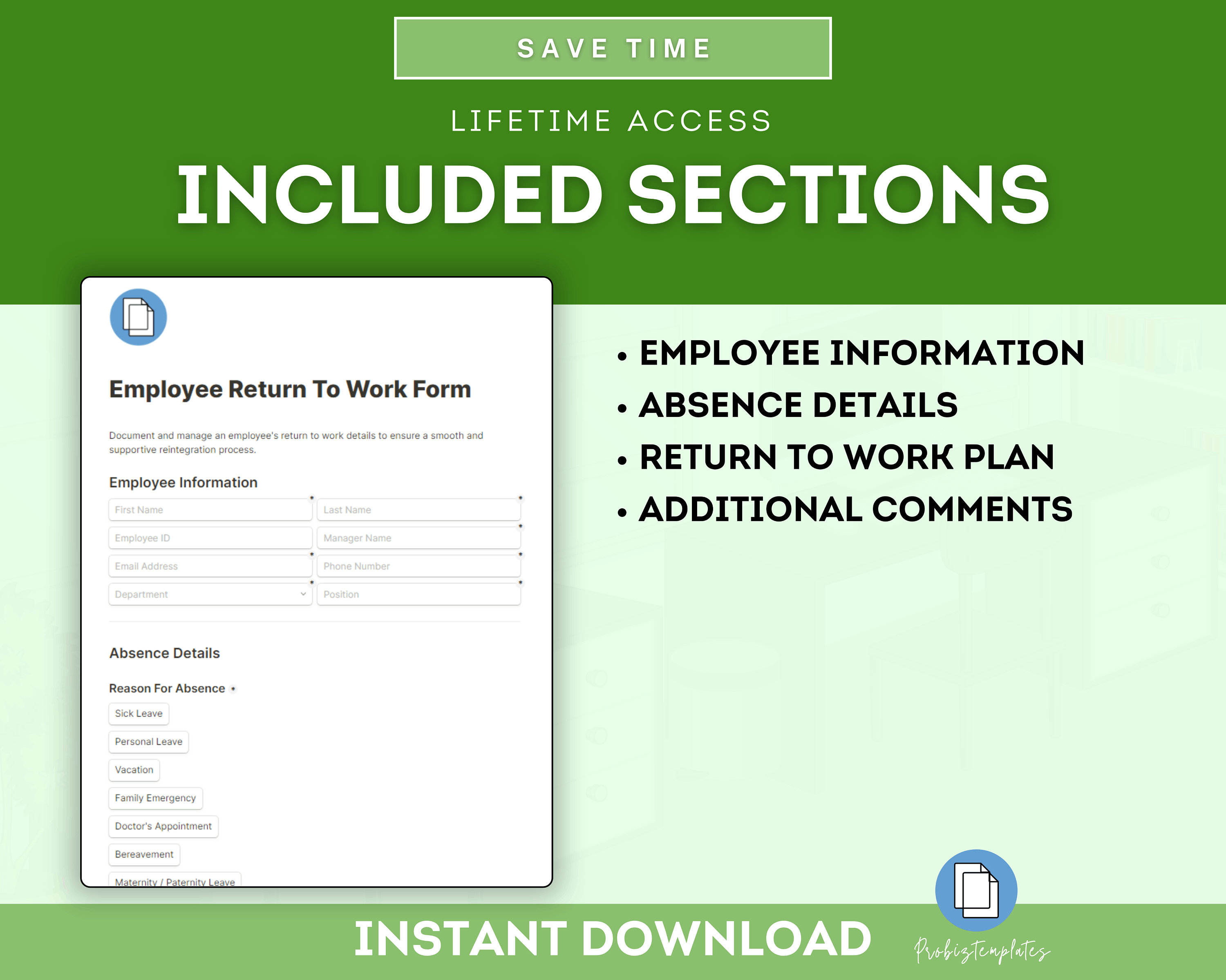Employee Return to Work Form Online Form, Back-to-work Form, Return-to ...