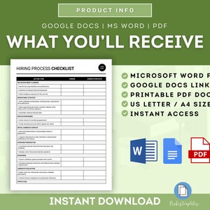 Hiring Process Checklist Template, Employee Recruitment Process ...