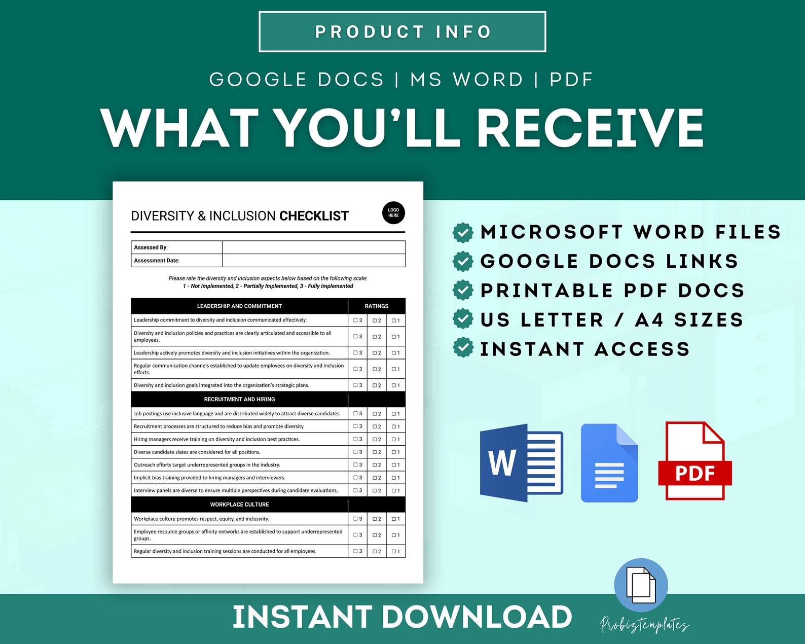 Diversity and Inclusion Checklist, Workplace Diversity and Inclusivity ...