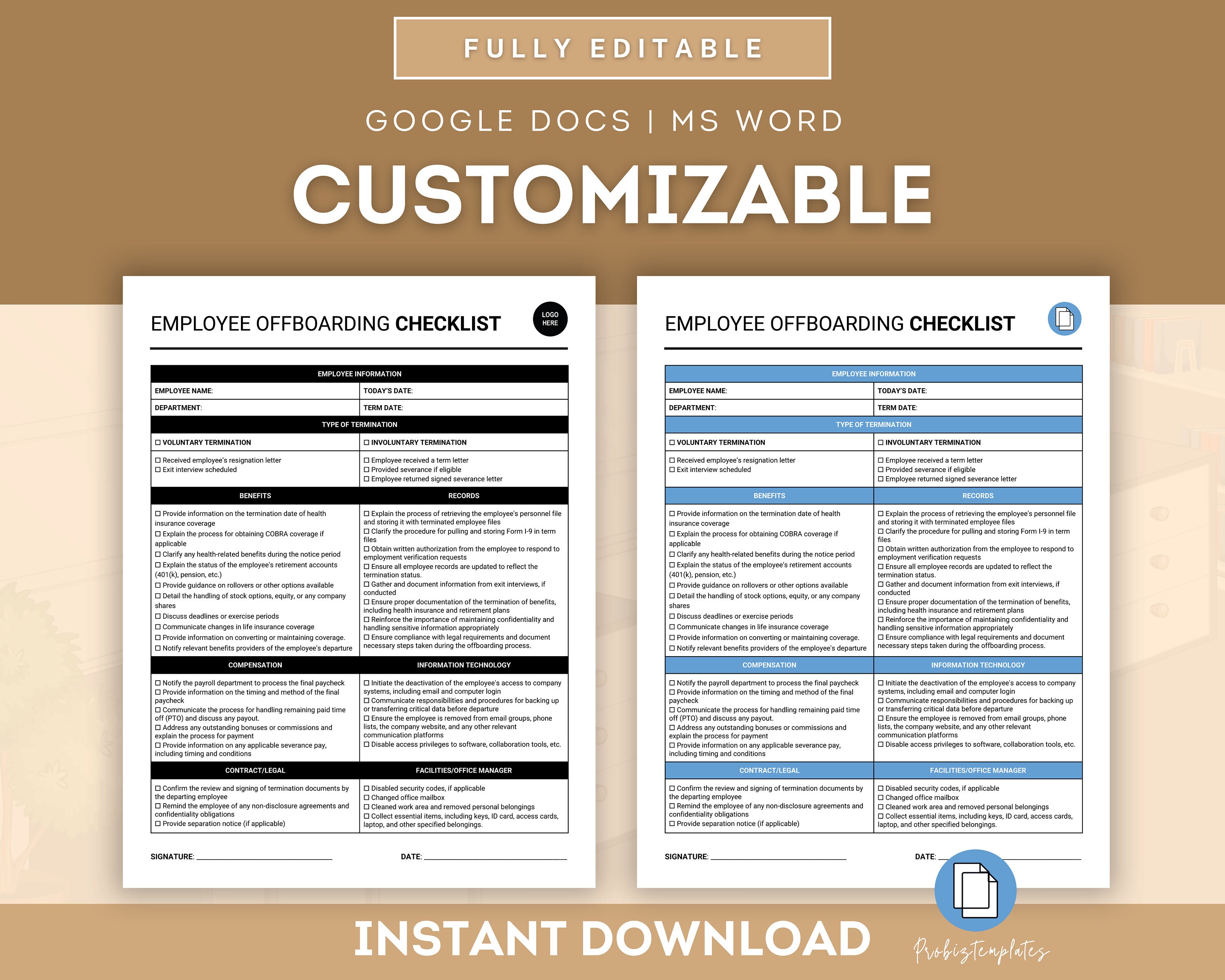Employee Offboarding Checklist Template, Employee Exit Checklist ...