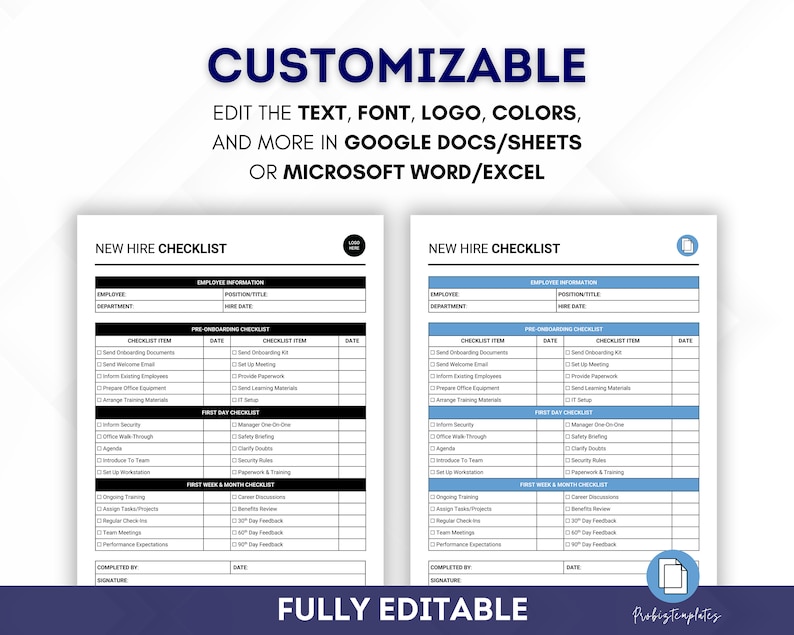 HR Employee Onboarding Templates Bundle, HR New Hire Forms, Employee ...