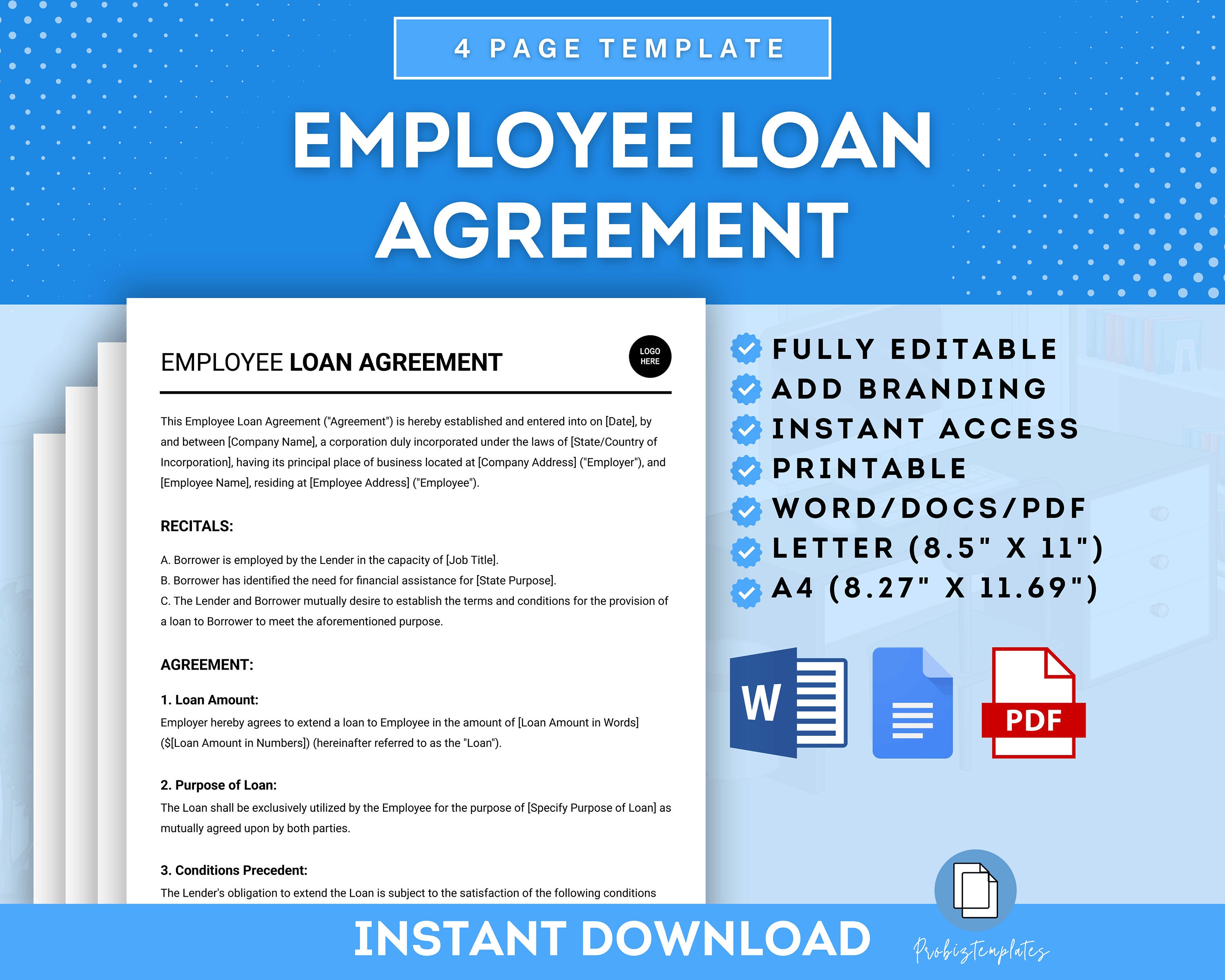 Employee Loan Agreement Template, Loan Repayment Promise Agreement ...