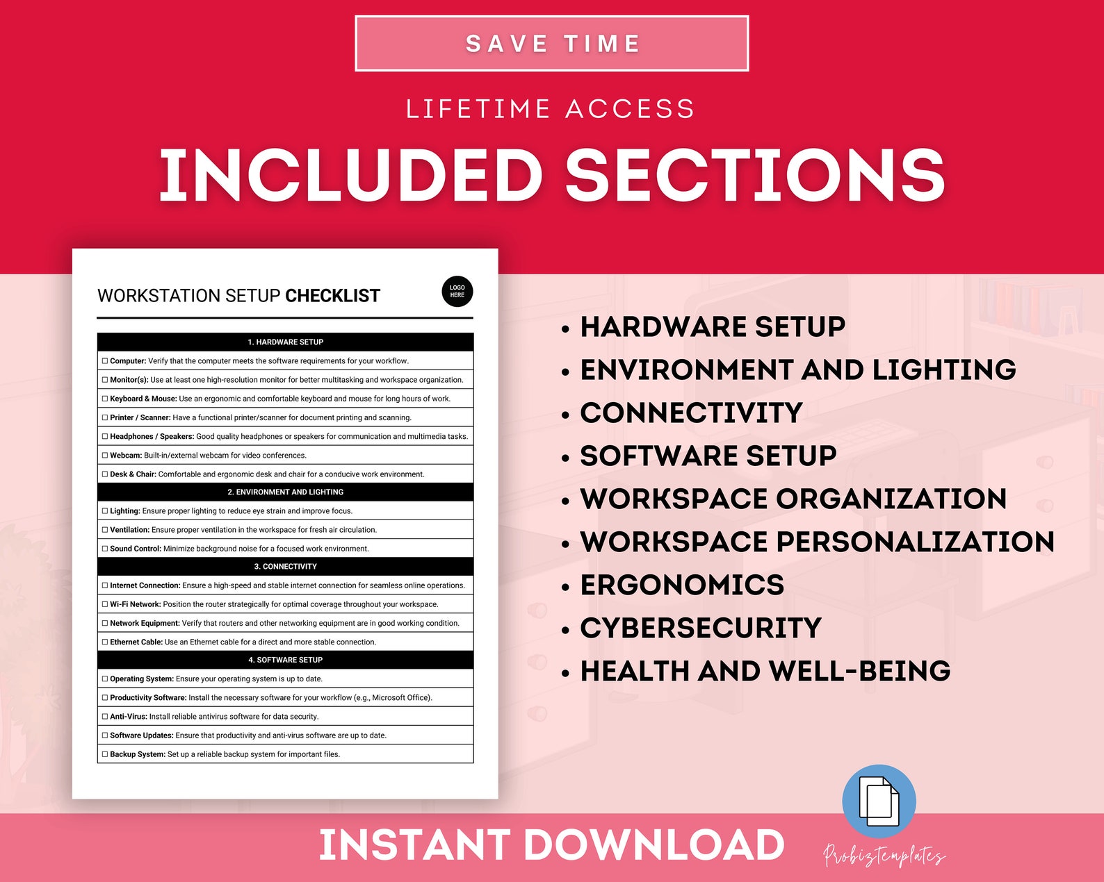 Workstation Setup Checklist, Employee Workplace Desk Setup Checklist ...