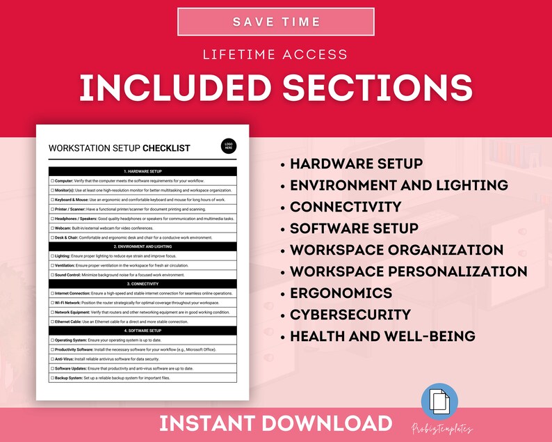 Workstation Setup Checklist, Employee Workplace Desk Setup Checklist ...