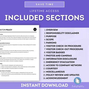 Visitor Policy Template, Company Premises Visitor Guidelines Policy, Workplace Visitation ...