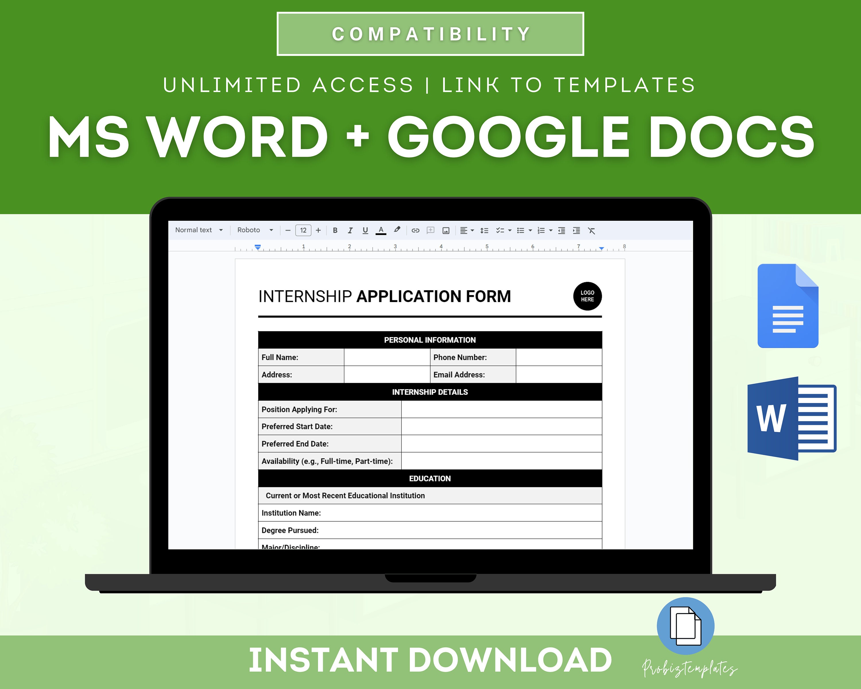 Internship Application Form Template Student Internship Application