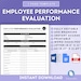 Employee Performance Evaluation Form Template, Human Resource Employee ...