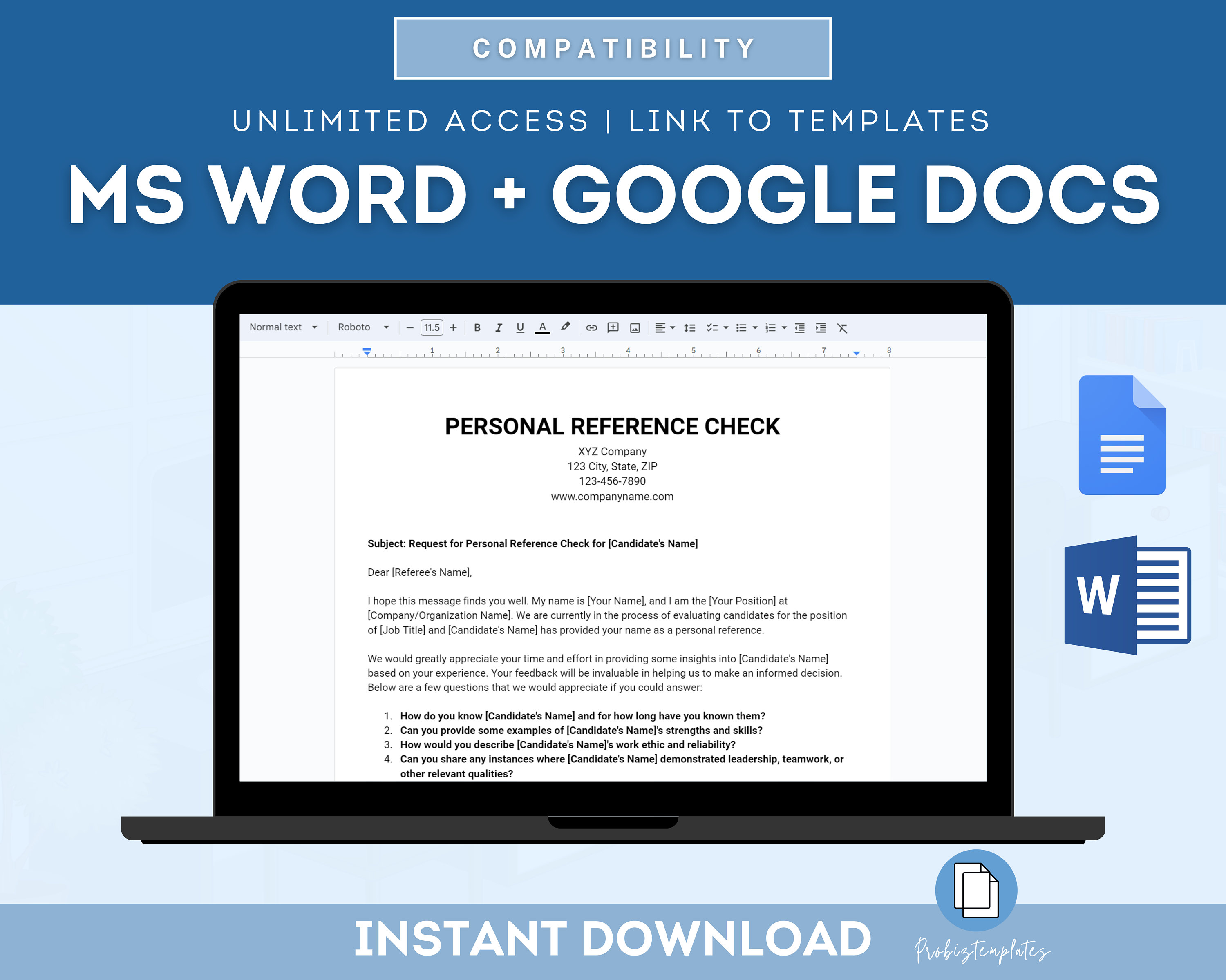 Personal Reference Check Letter Template, Reference Verification Letter ...