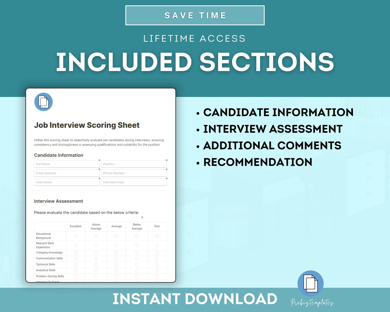 Job Interview Online Scoring Sheet, Human Resources Interview ...