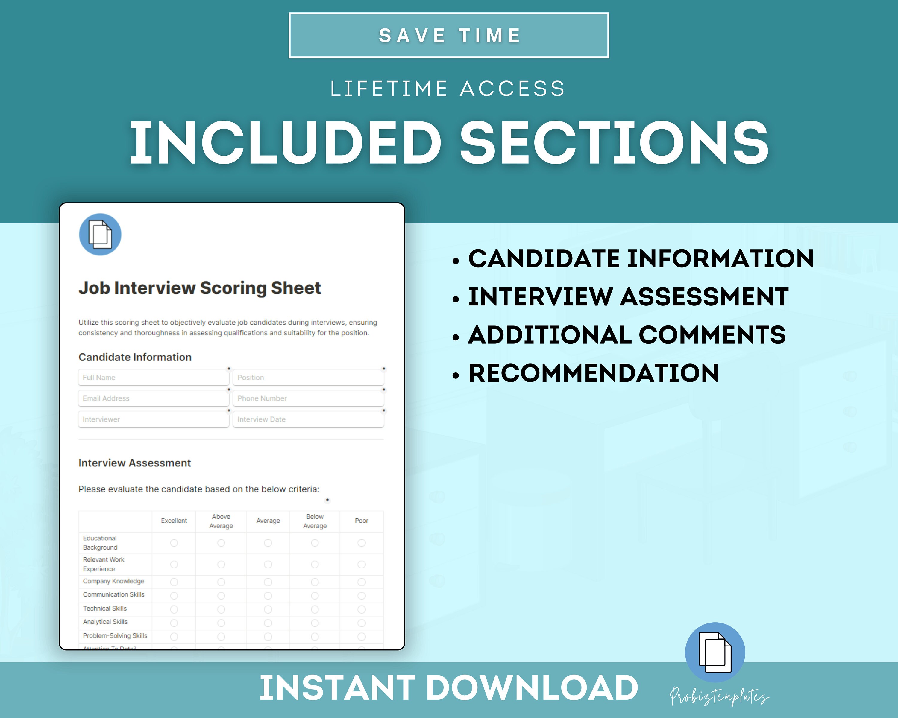 Job Interview Online Scoring Sheet, Human Resources Interview ...