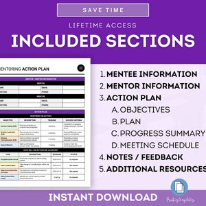 Mentoring Action Plan Template, Mentoring Roadmap Template, Coaching ...