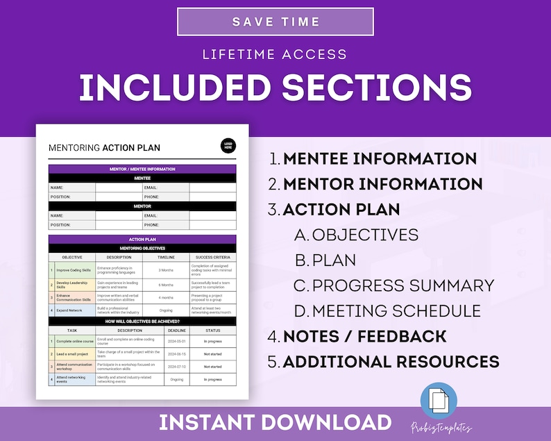Mentoring Action Plan Template, Mentoring Roadmap Template, Coaching and Mentoring Plan ...