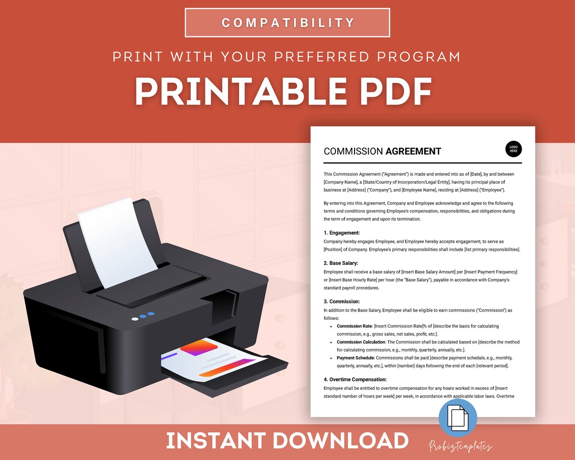 Commission Agreement Template, Sales Commission Contract Template ...
