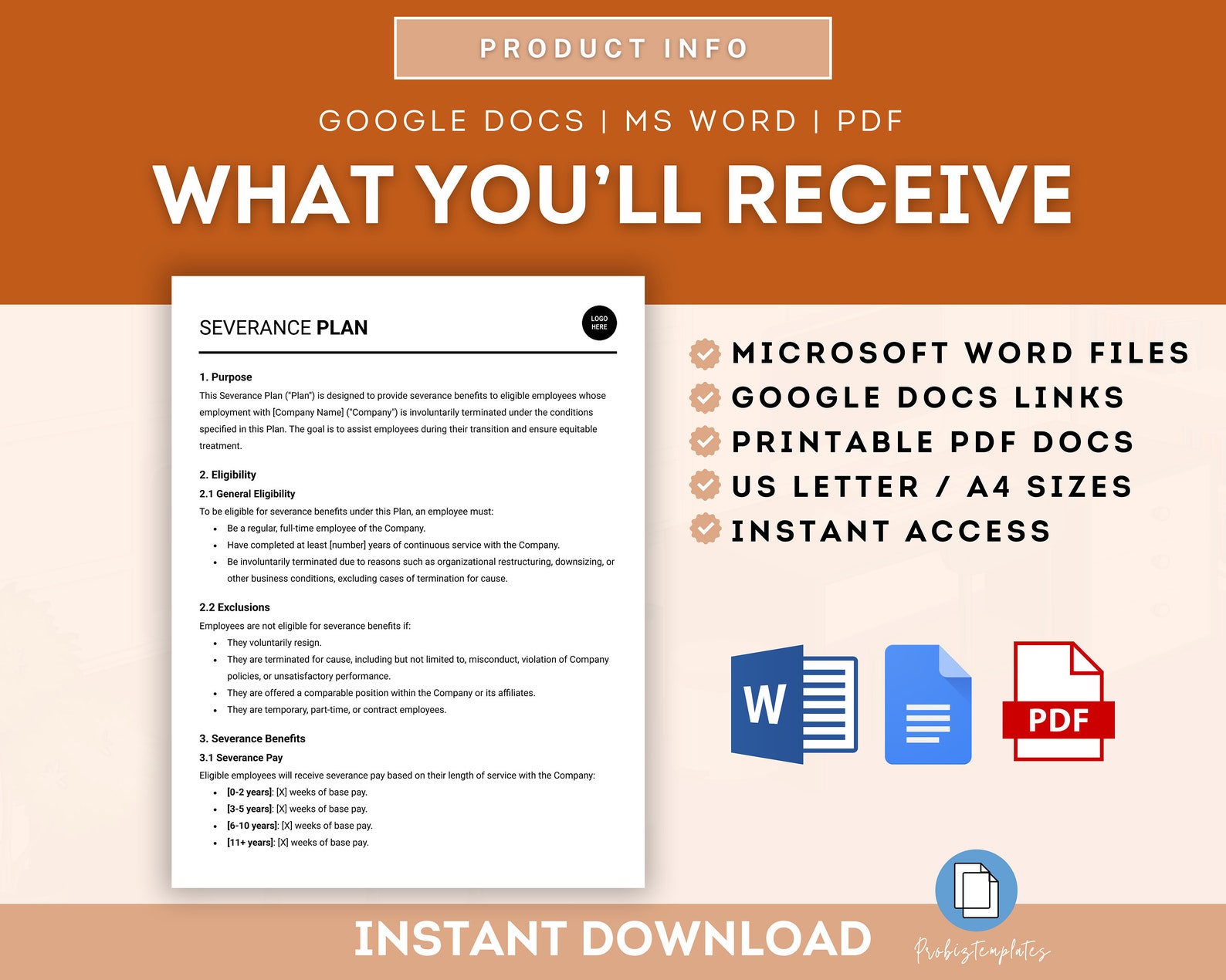 Severance Plan Template, Employee Severance Package, Severance Benefits ...
