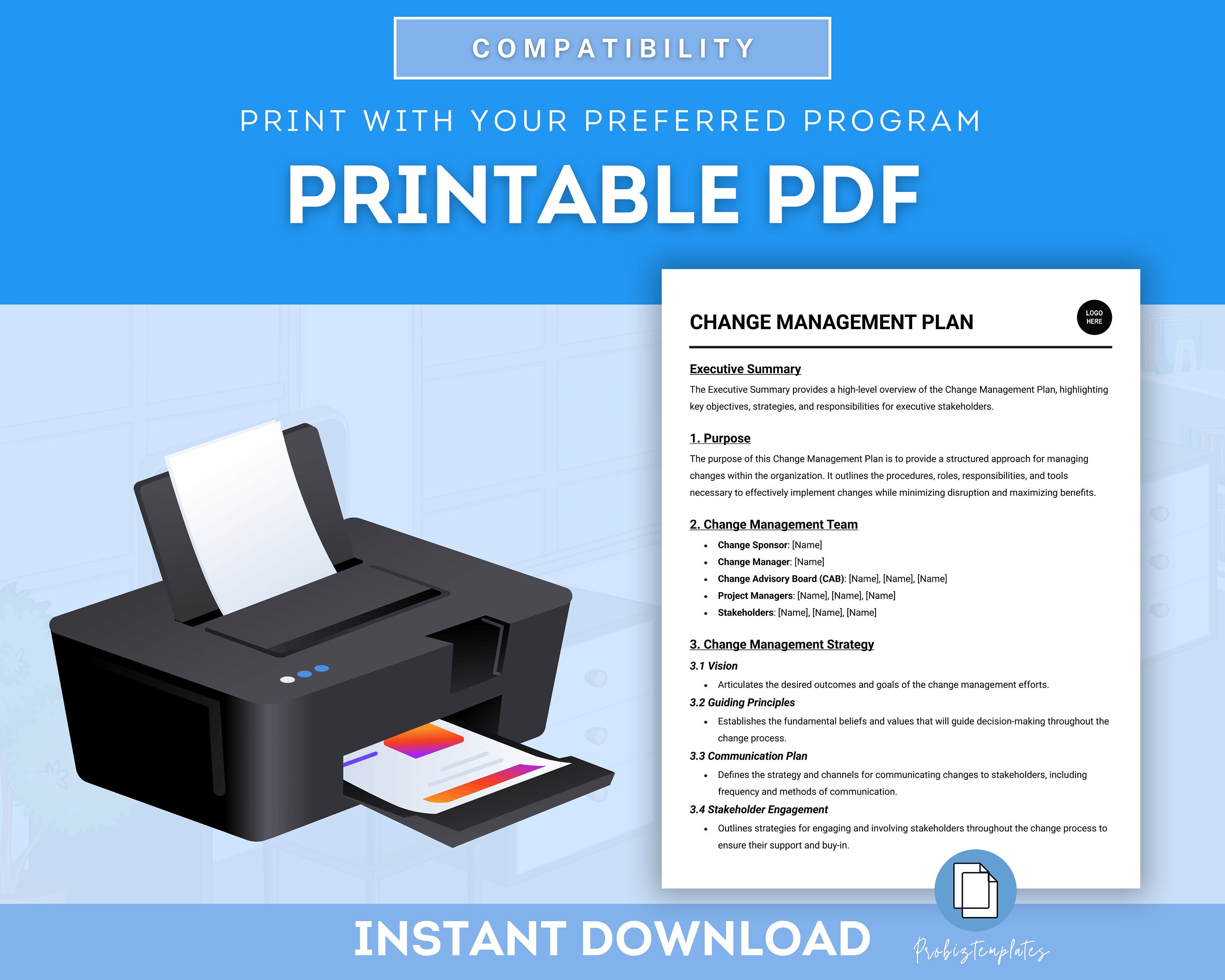 Change Management Plan Template, Organizational Change Strategy ...