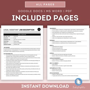 Legal Assistant Job Description Template, Law Office Assistant Role ...