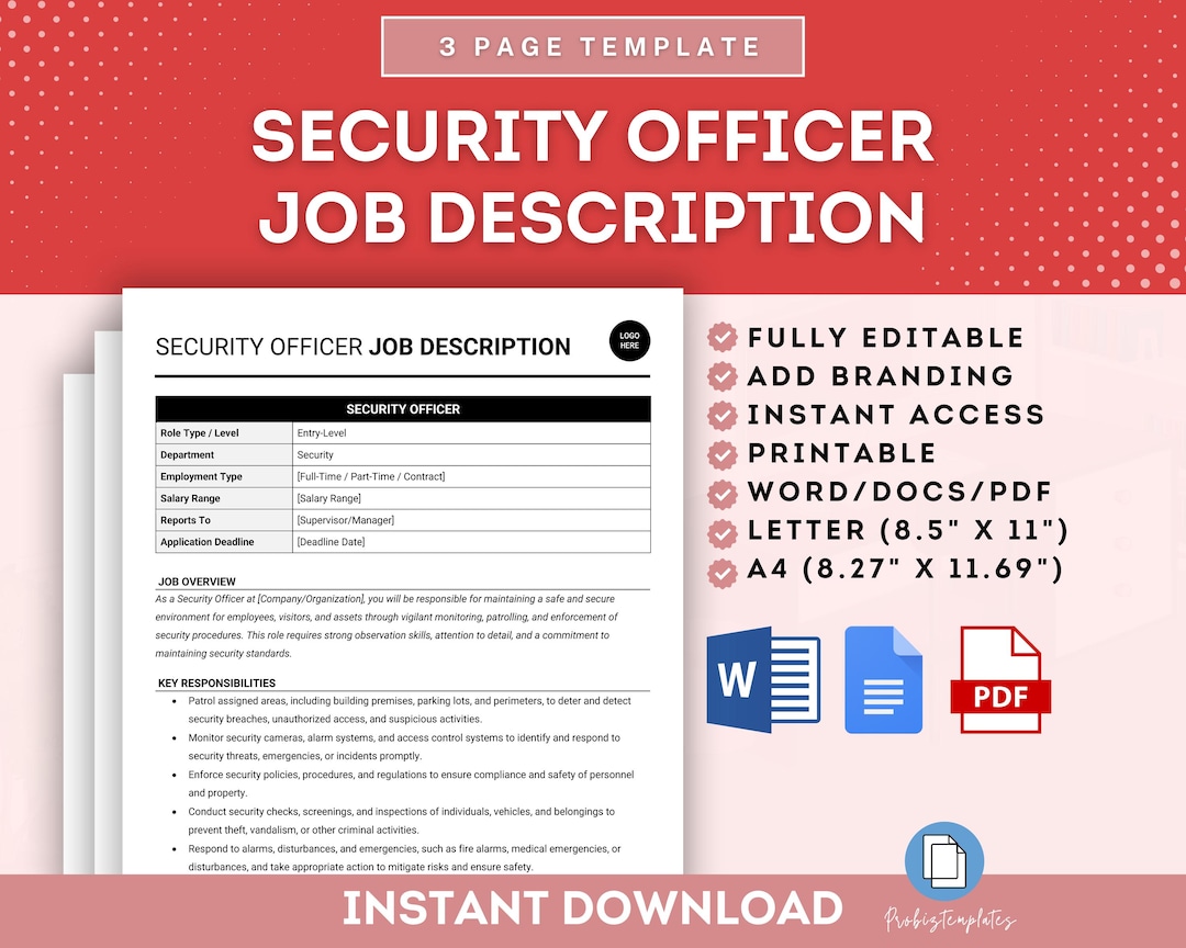 Security Officer Job Description, Security Guard Role, Security Duties ...