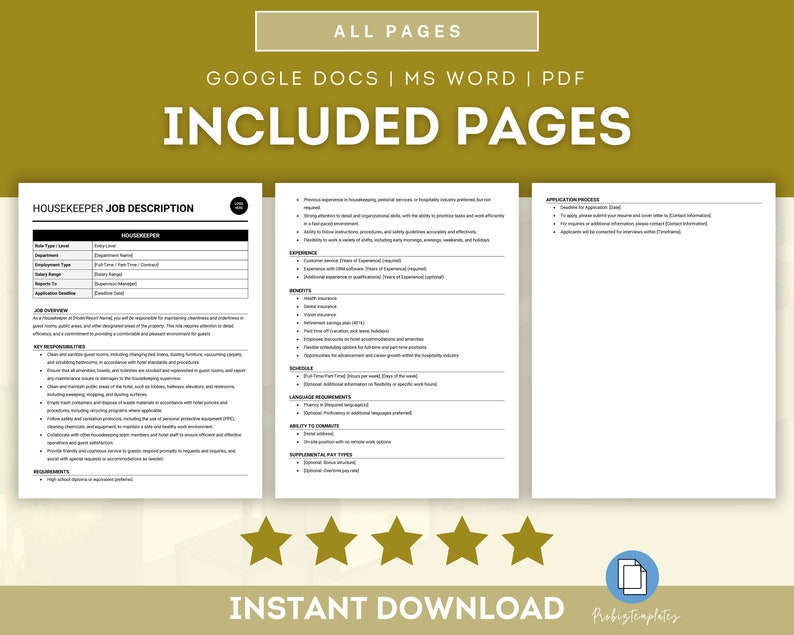 Housekeeper Job Description Template, Residential Housekeeper Job ...