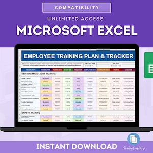 Employee Training Plan and Tracker Template for Microsoft Excel and Google Sheets, Employee ...