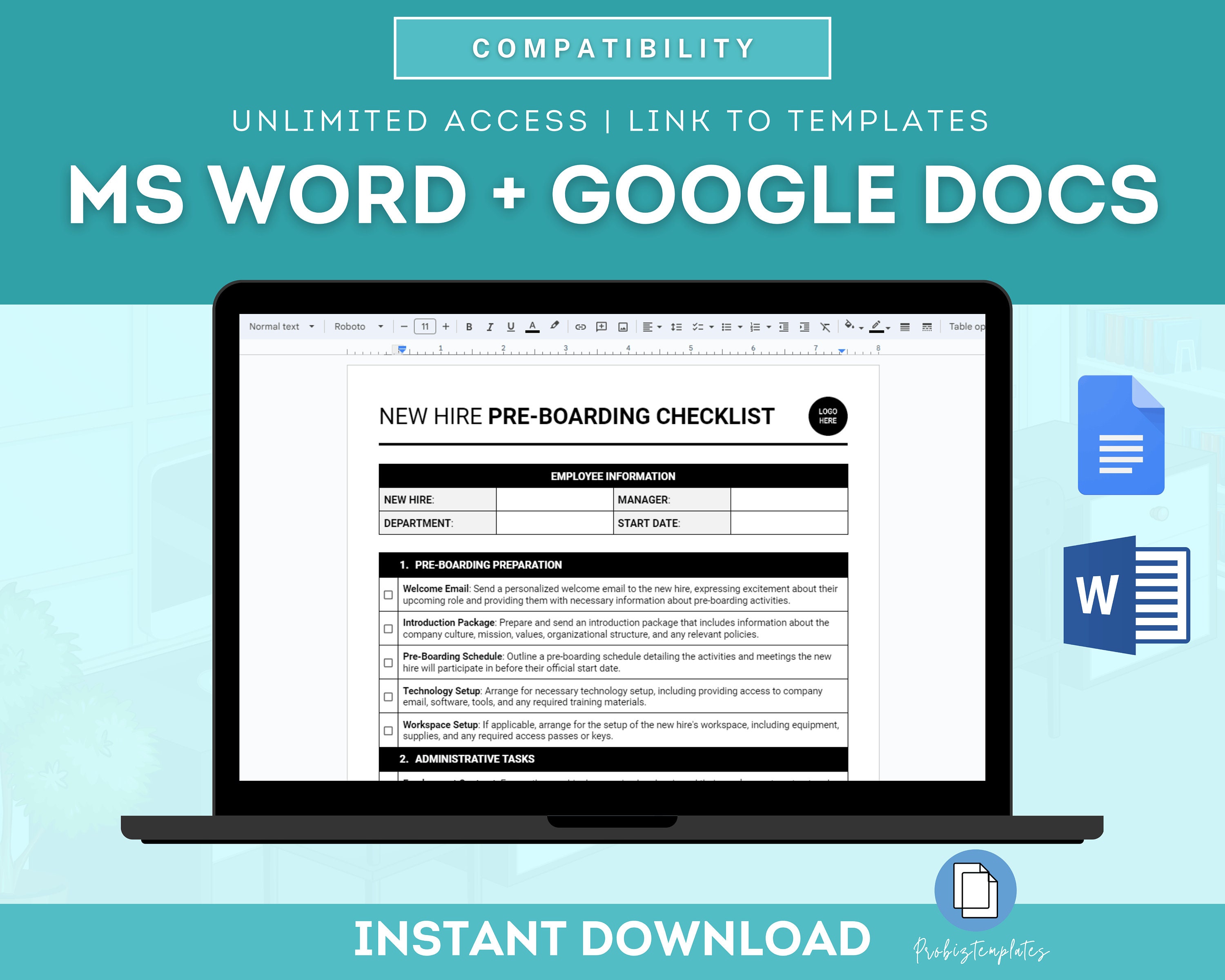 New Hire Pre-boarding Checklist, New Staff Pre-boarding Checklist ...