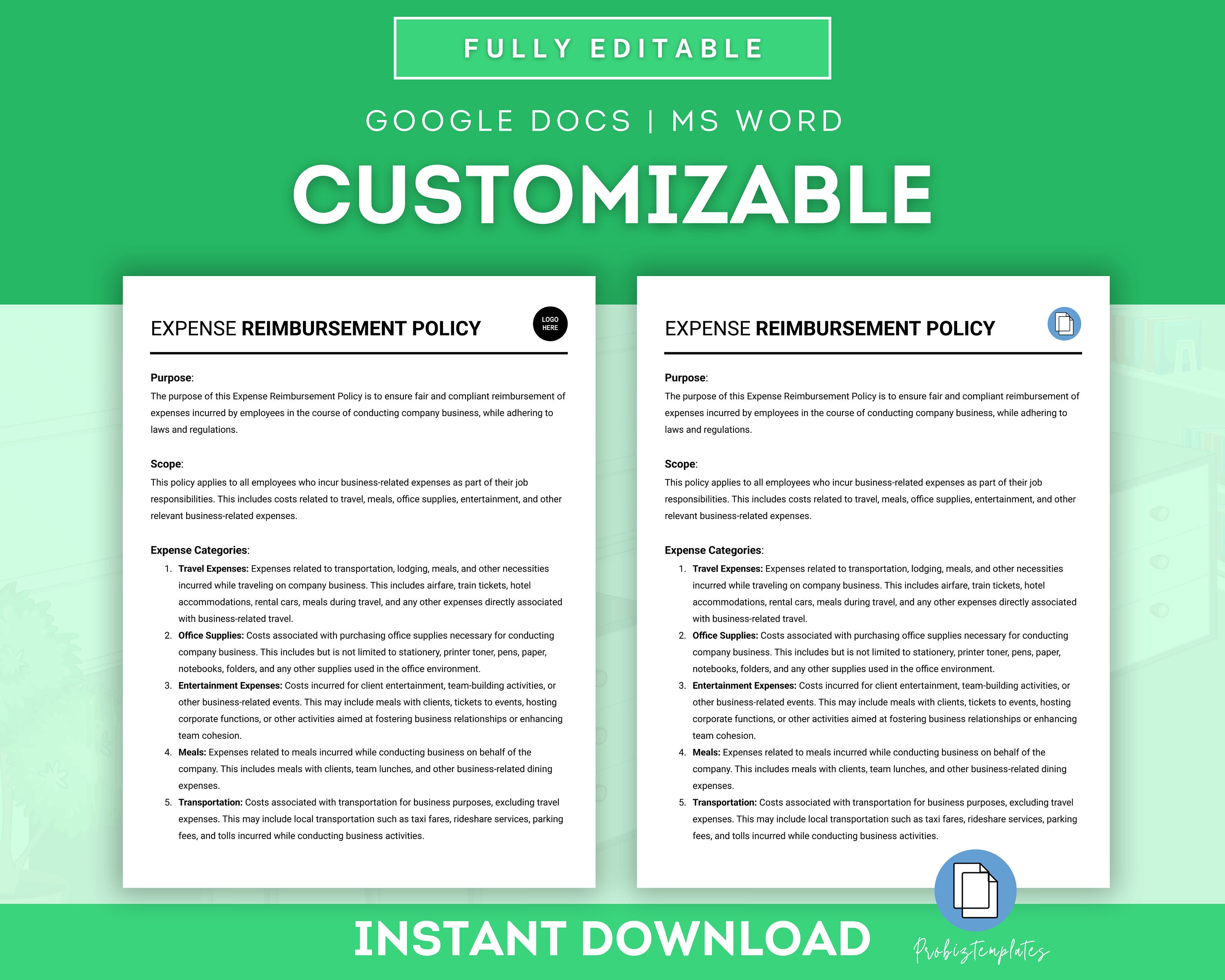 Employee Expense Reimbursement Policy Template, Employee Reimbursement ...