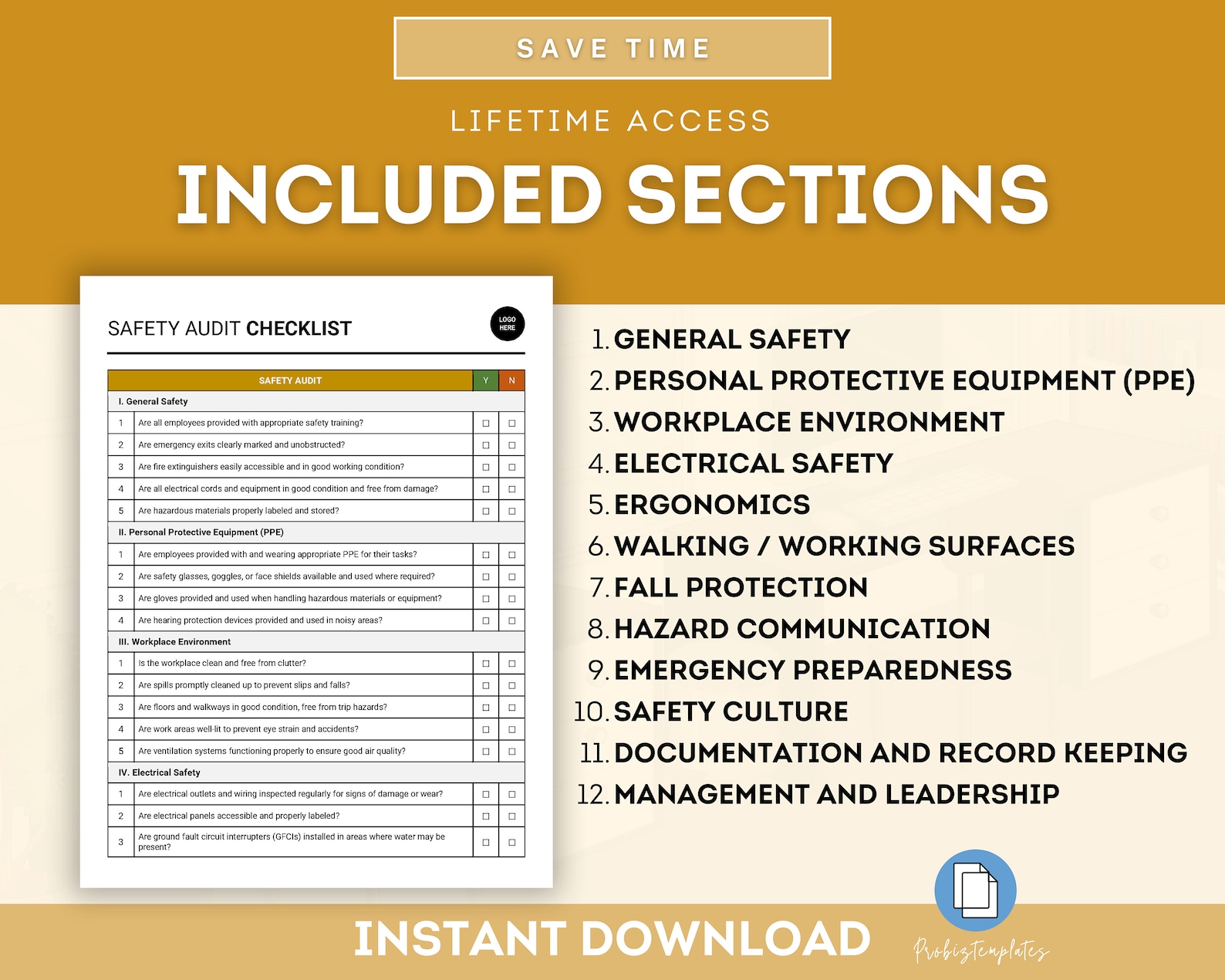 Workplace Safety Audit Checklist Template, Safety Inspection Form ...