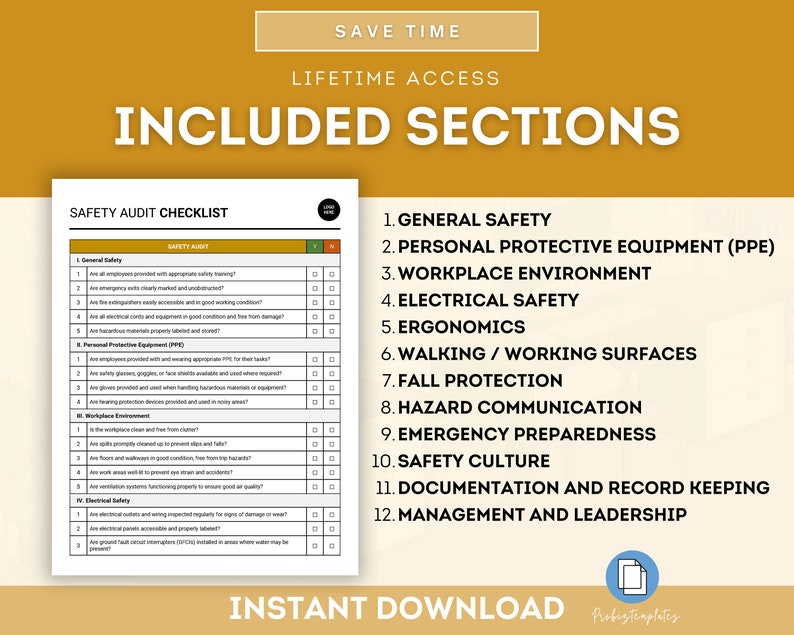 Workplace Safety Audit Checklist Template, Safety Inspection Form ...