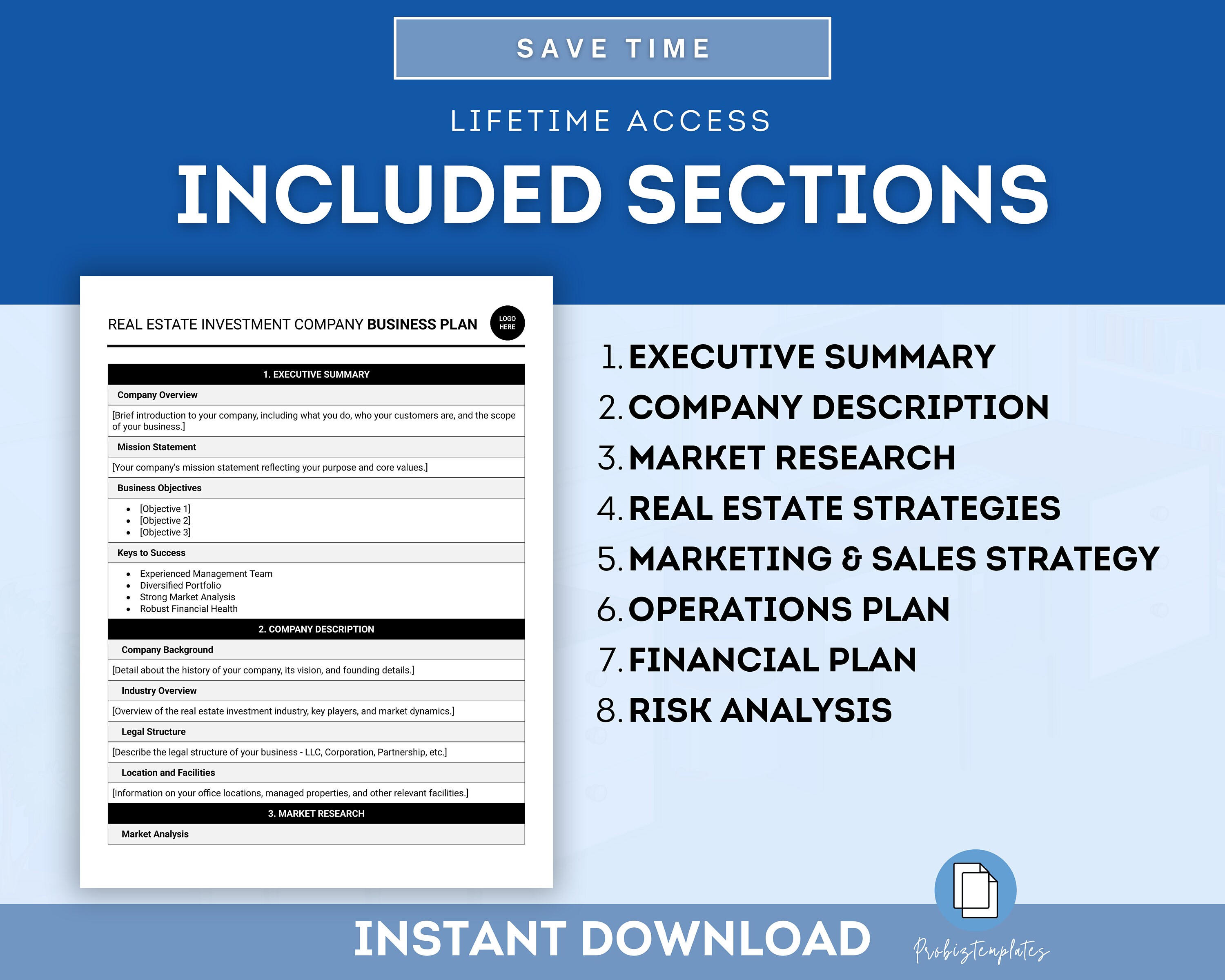 Real Estate Investment Company Business Plan Template, Real Estate ...