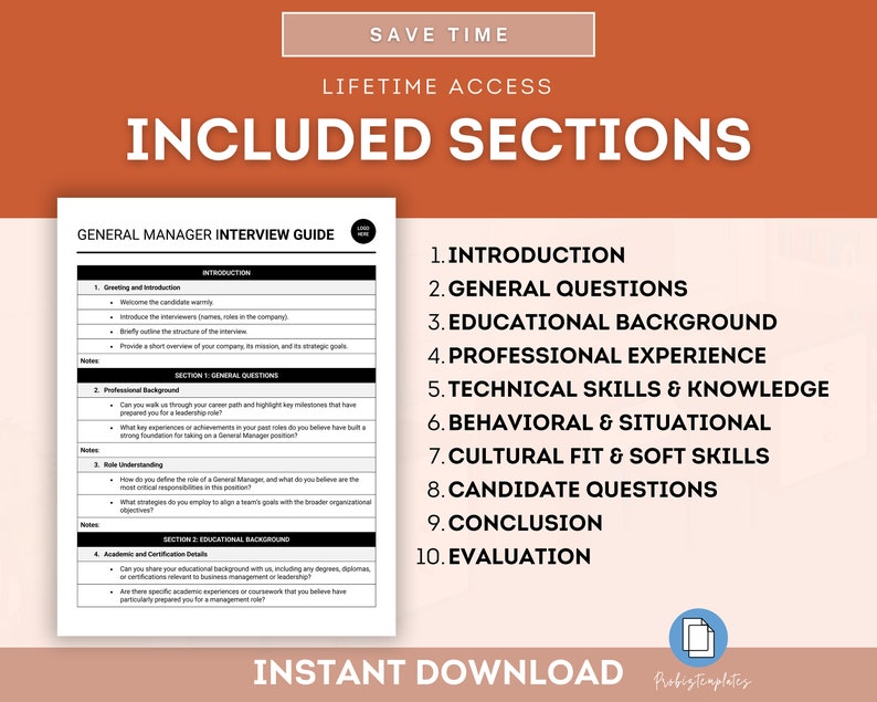 General Manager Interview Guide Template, General Management Interview ...
