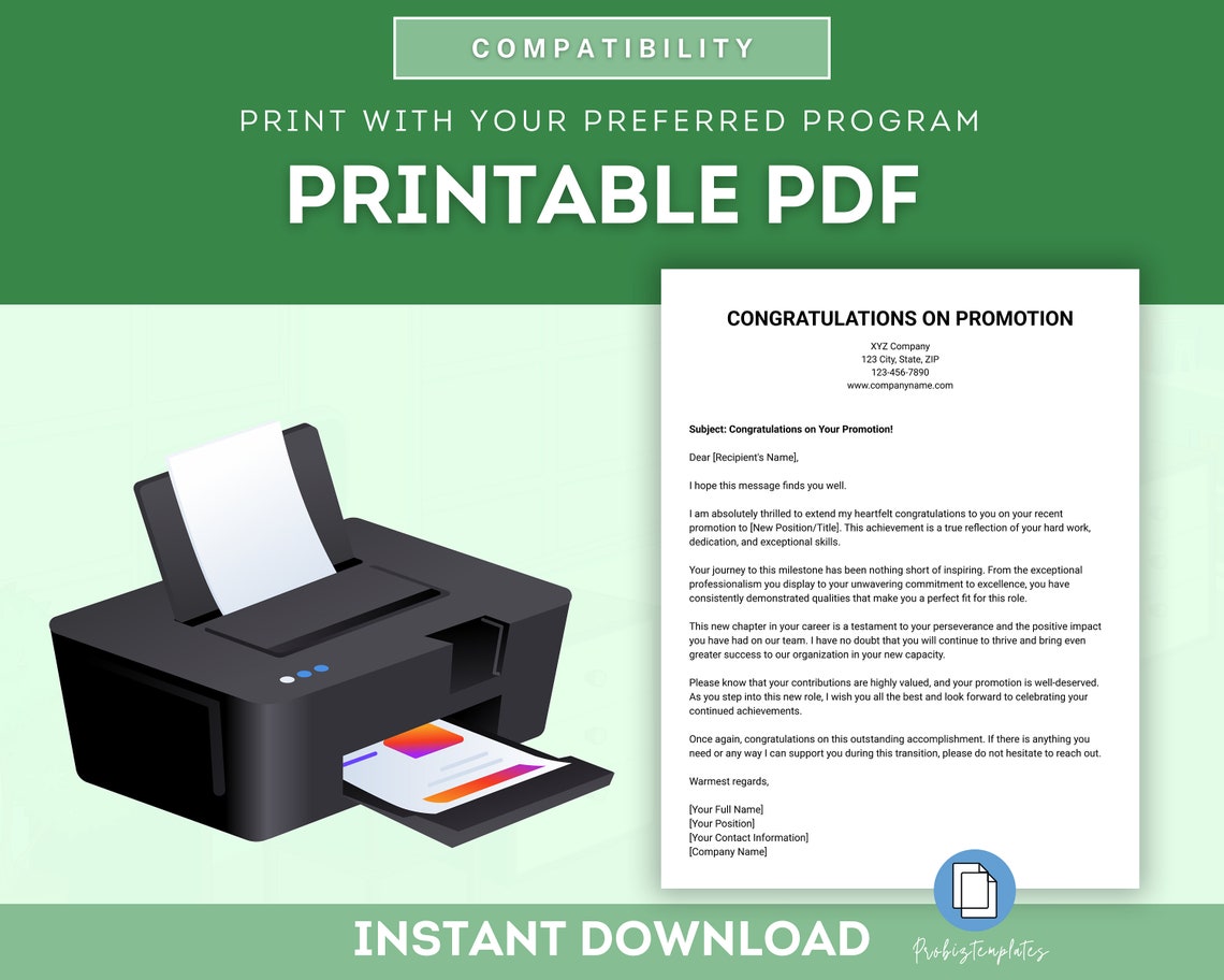 Congratulations Promotion Letter Template, Promotion Congratulations ...