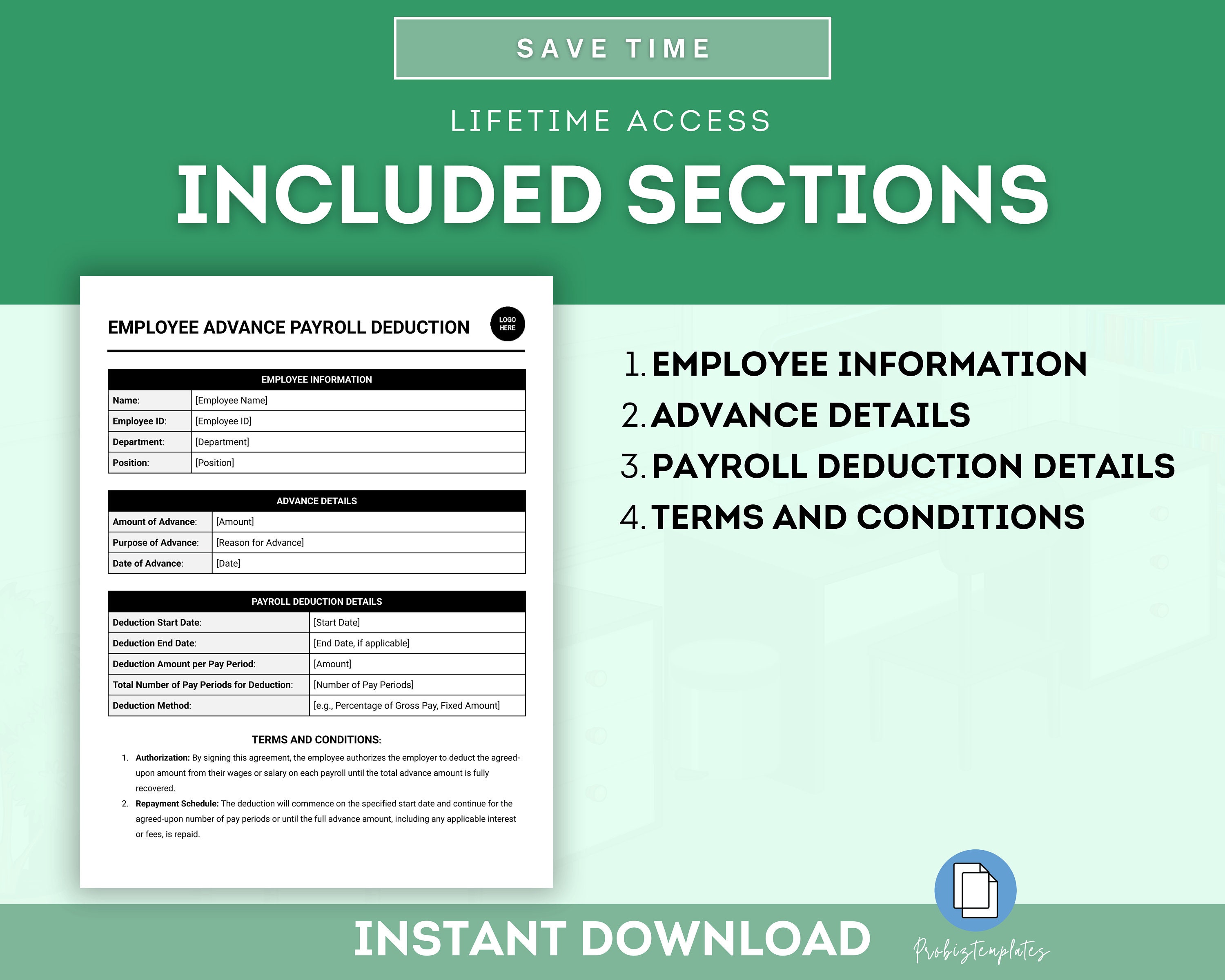 Employee Advance Payroll Deduction Agreement Template, Employee Payroll ...
