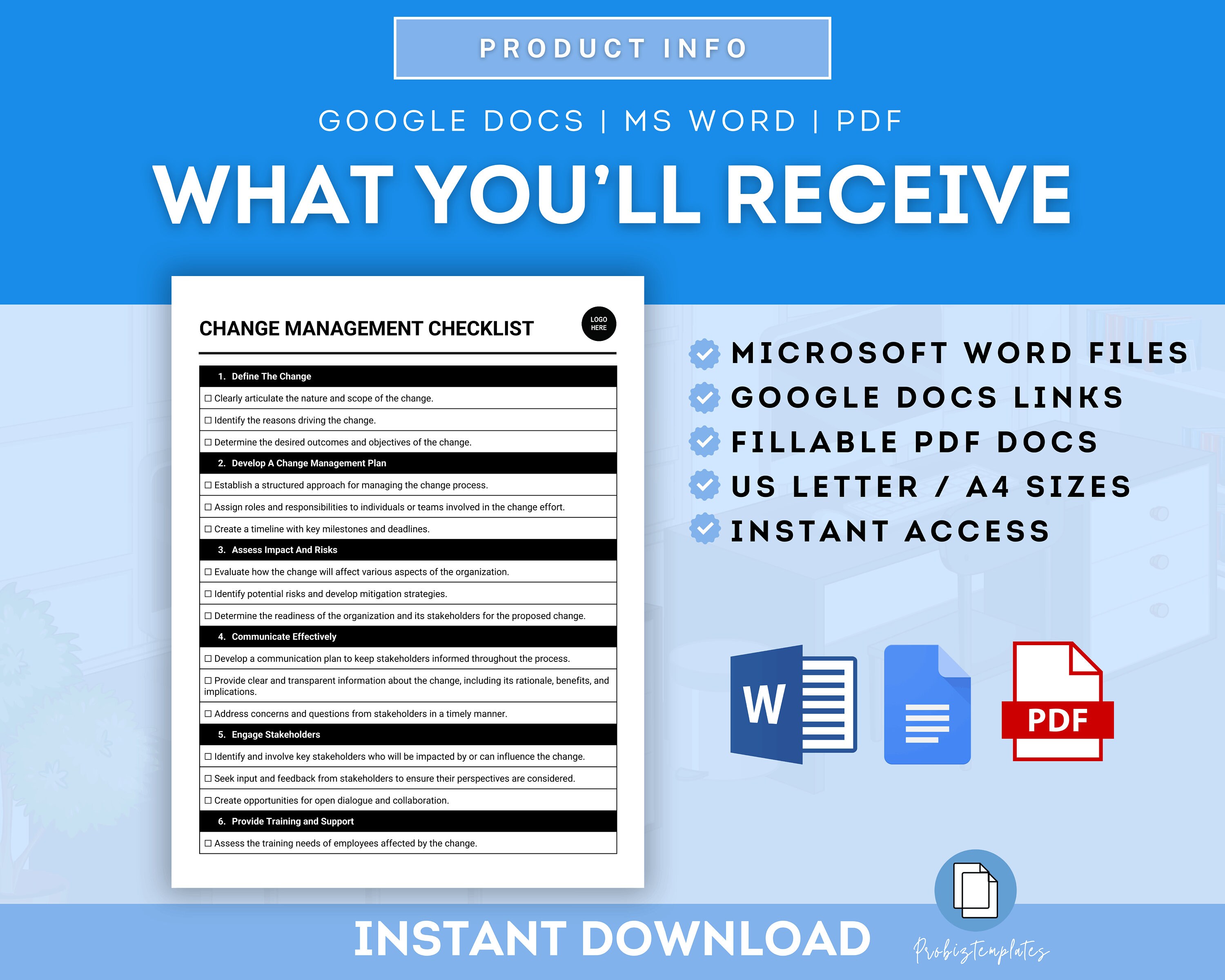 Change Management Checklist Template, Organizational Change Checklist ...