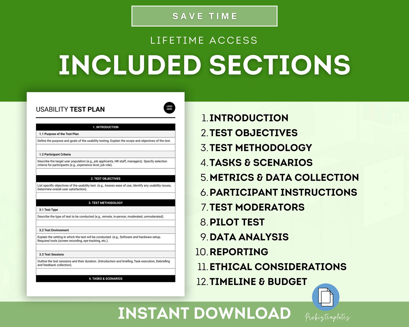 Usability Test Plan Template, User Experience Test Plan, UX Testing ...