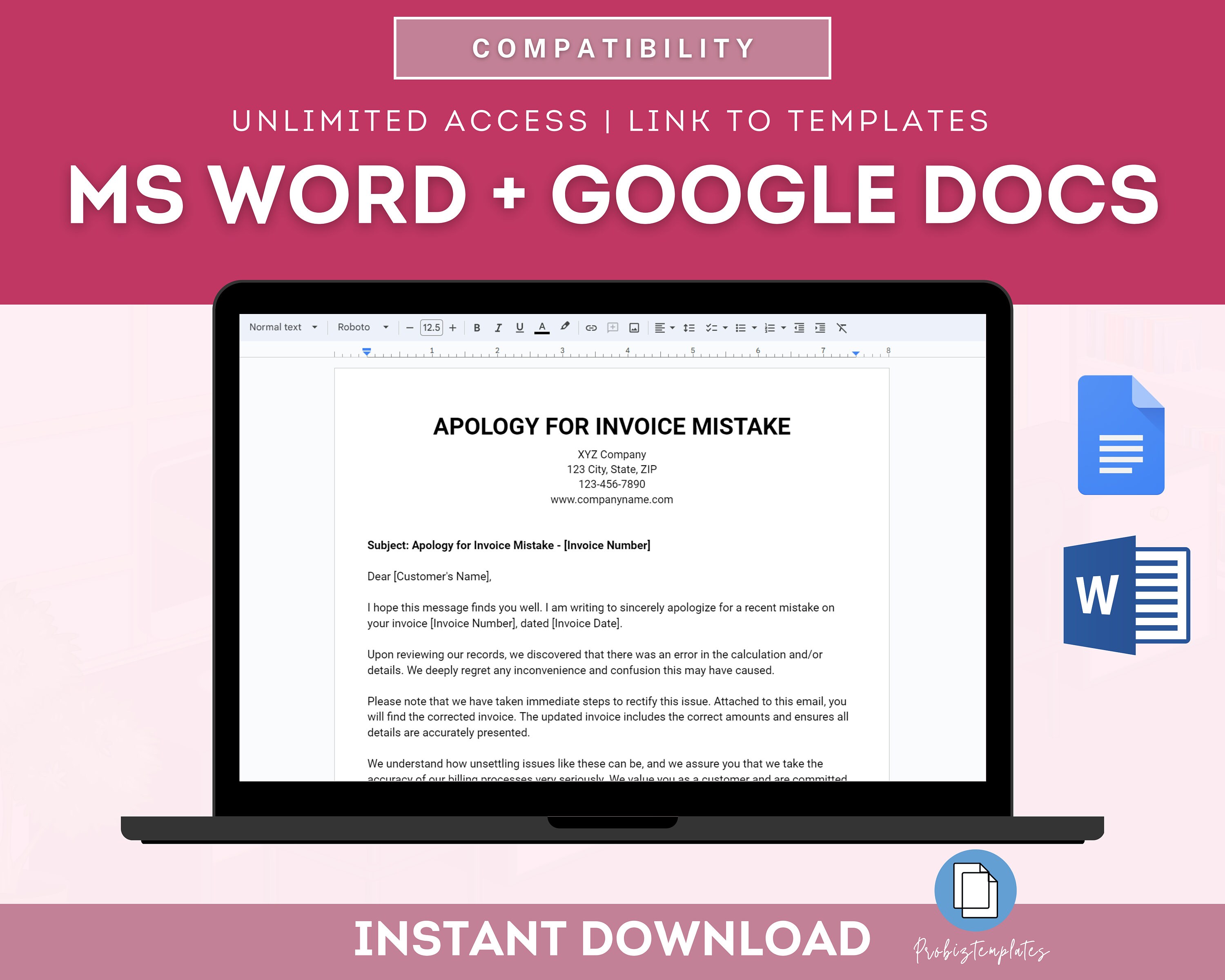 Apology for Invoice Mistake Letter Template, Invoice Error Apology ...