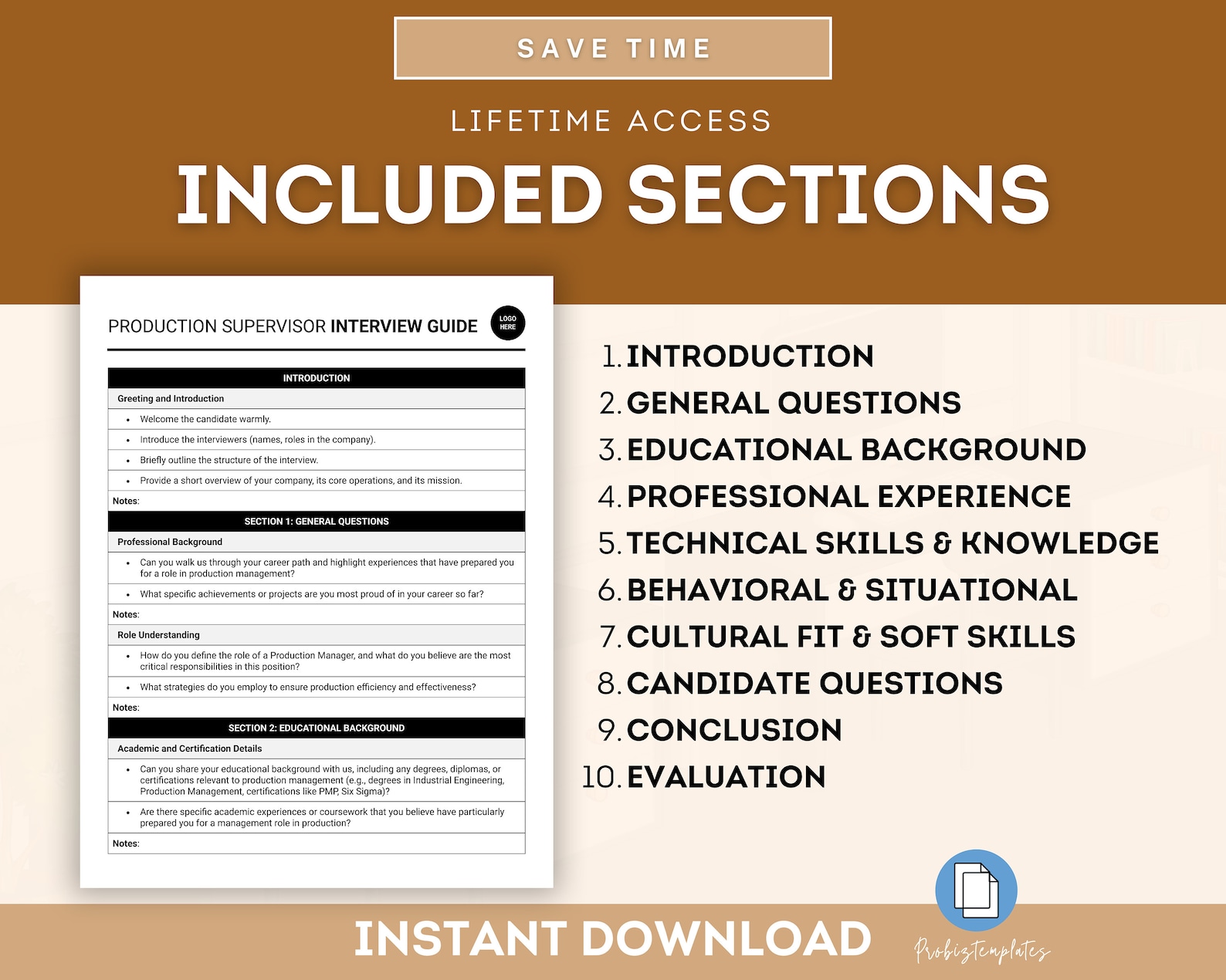 Production Supervisor Interview Guide Template, Manufacturing ...