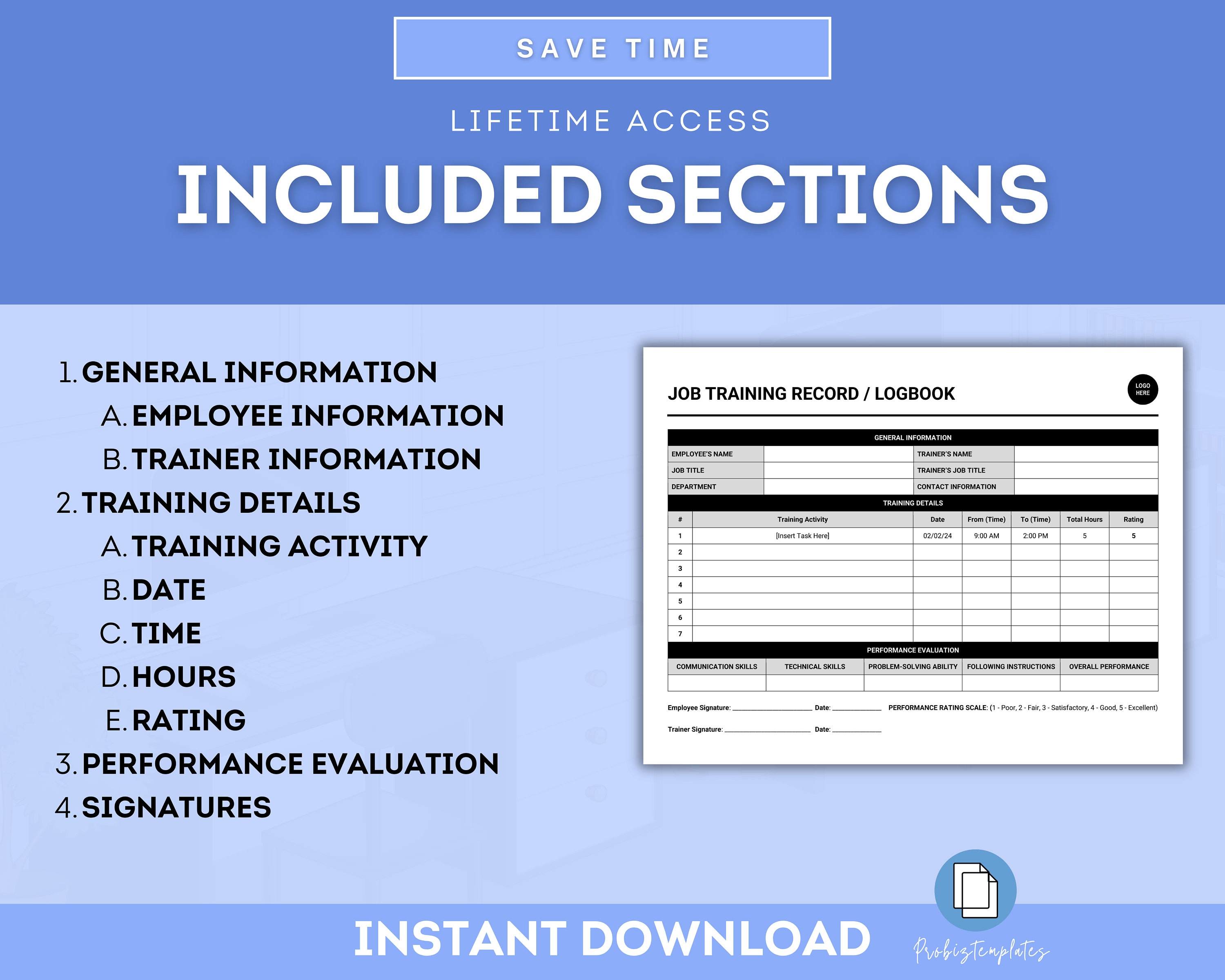 Job Training Record Template, Employee Training Progress Tracker, HR ...