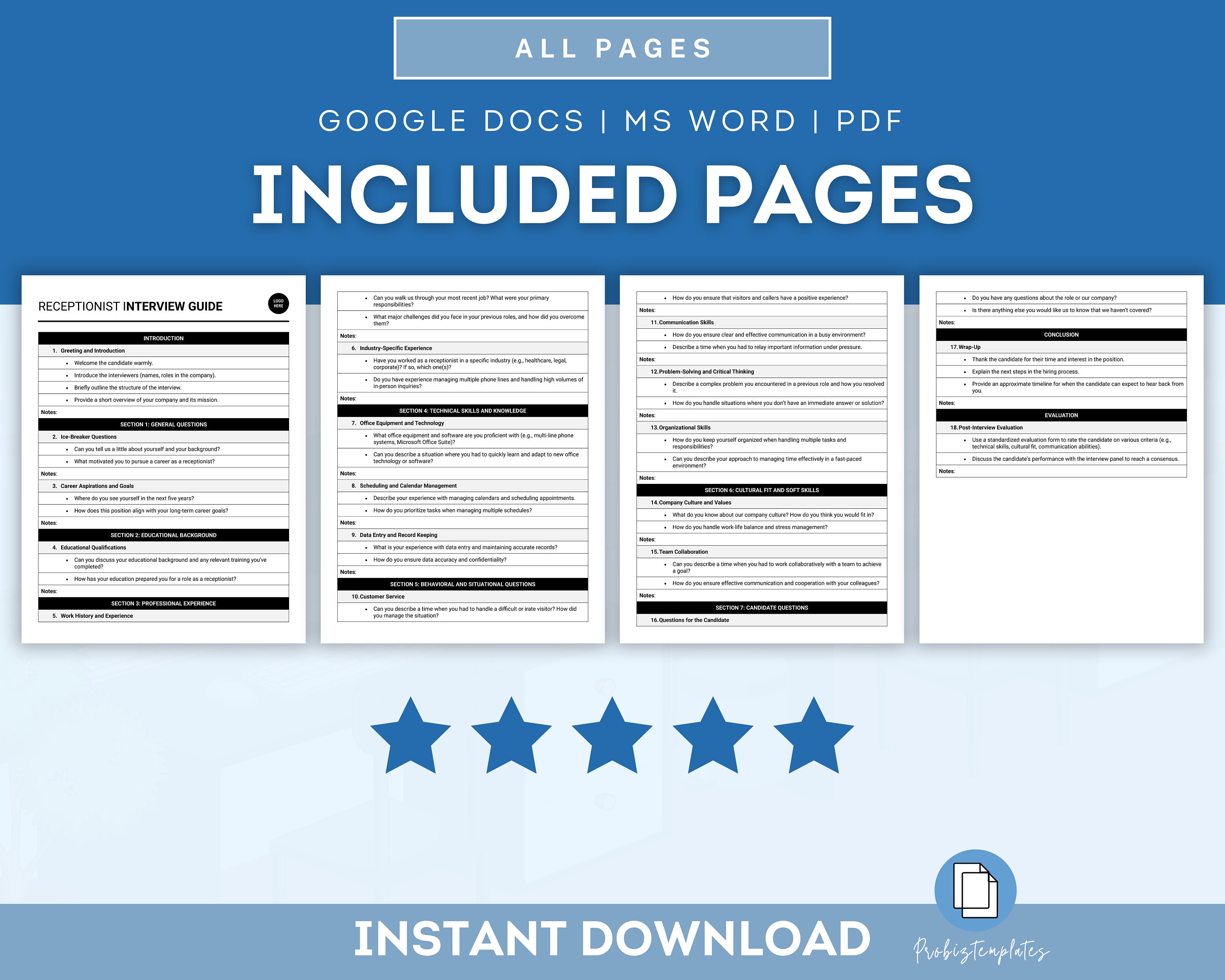 Receptionist Interview Guide, Front Desk Receptionist Interview Guide ...