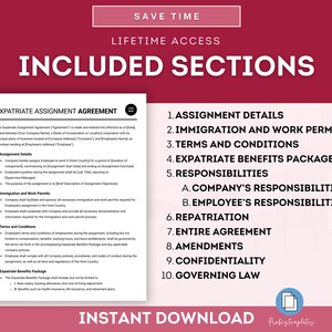 Expatriate Assignment Agreement Template, Overseas Employment Contract ...
