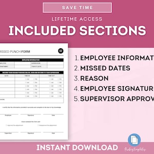 Missed Punch Form Template, Employee Time Punch Correction Form ...