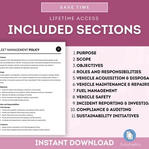 Fleet Management Policy Template, Vehicle Fleet Policy, Company Fleet ...