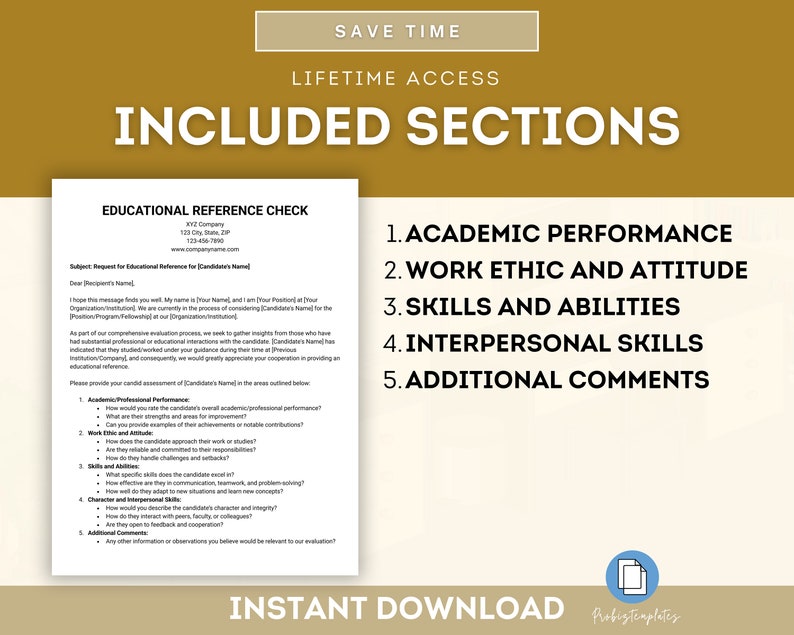 Educational Reference Check Letter Template, Academic Reference ...