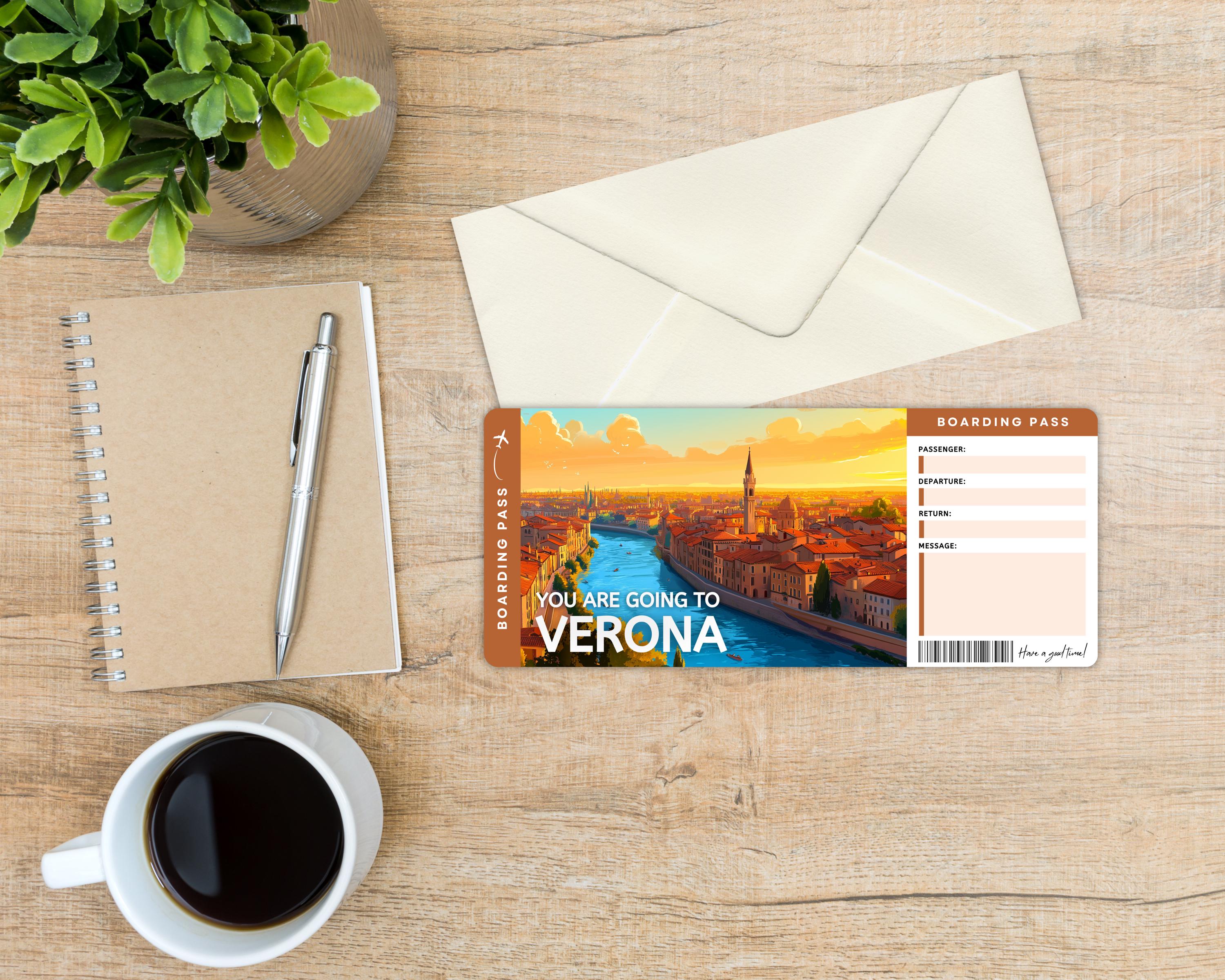 Printable Verona Surprise Gift Ticket, Editable Italy Boarding Pass ...