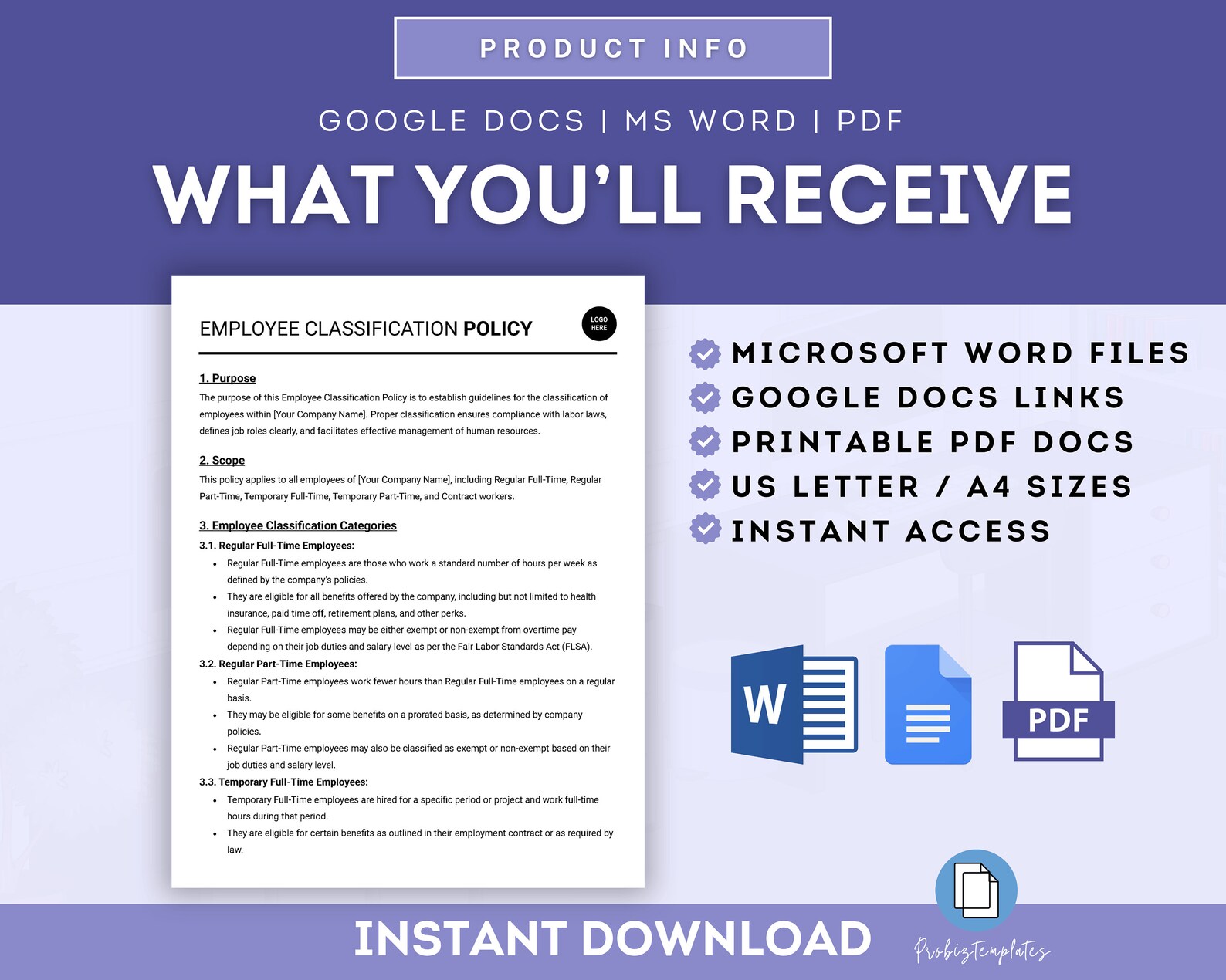 Employee Classification Policy Template, Staff Personnel Classification ...